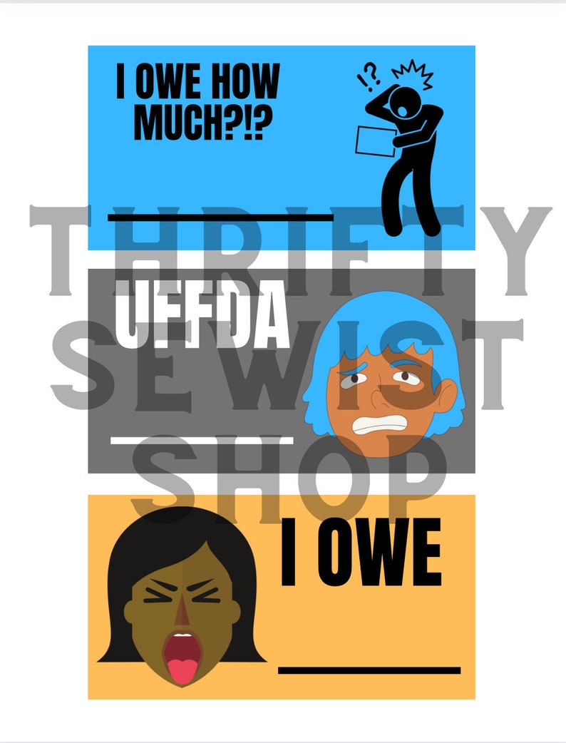 UFFDA IOU Slips Digital Download - Etsy