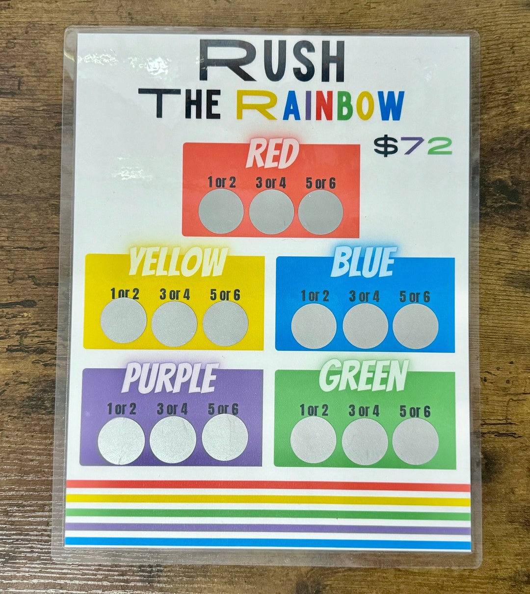 Rush the Rainbow Laminated Savings Challenge Game - Etsy