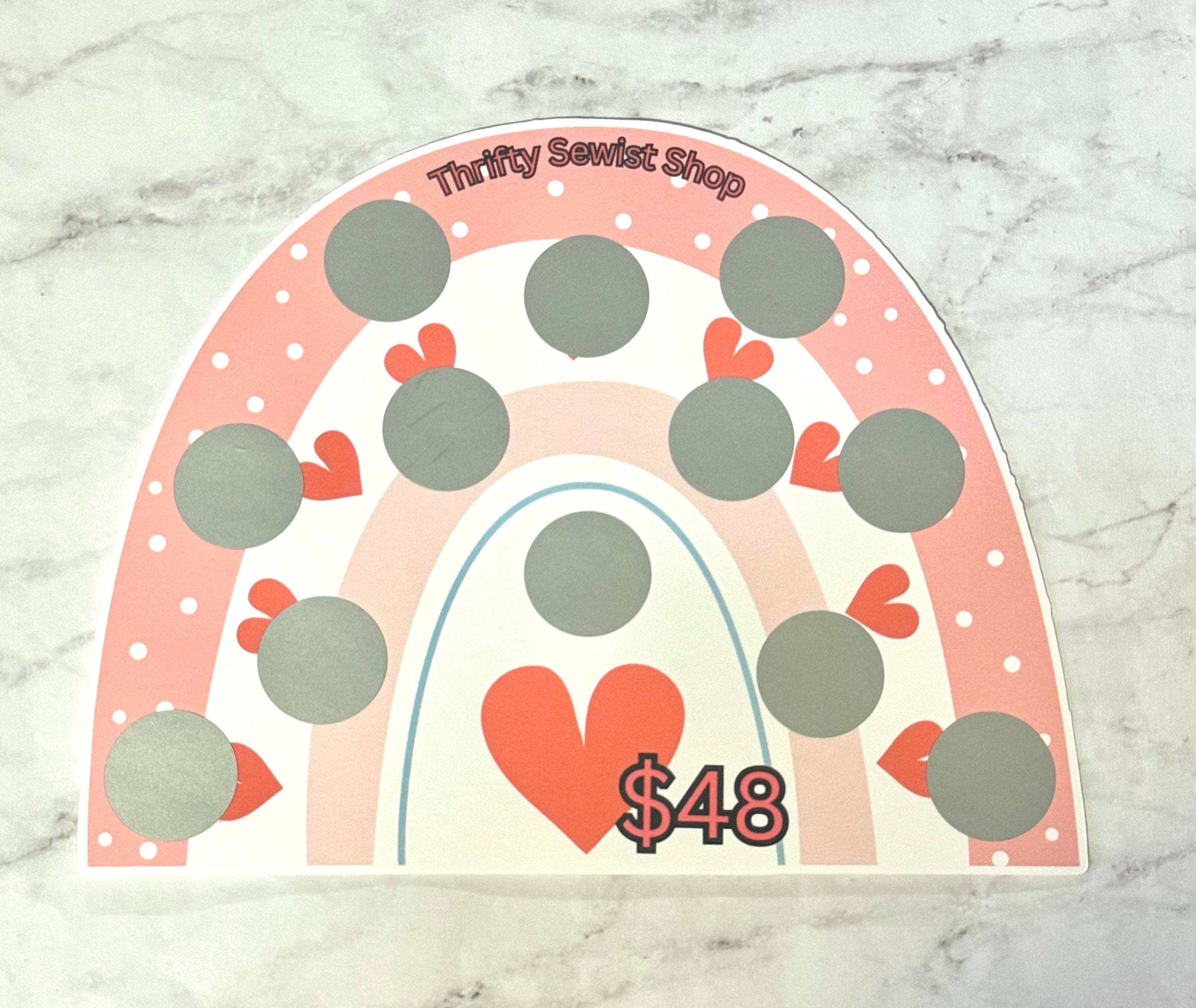 Valentines Day Scratch off Savings Challenges - Etsy
