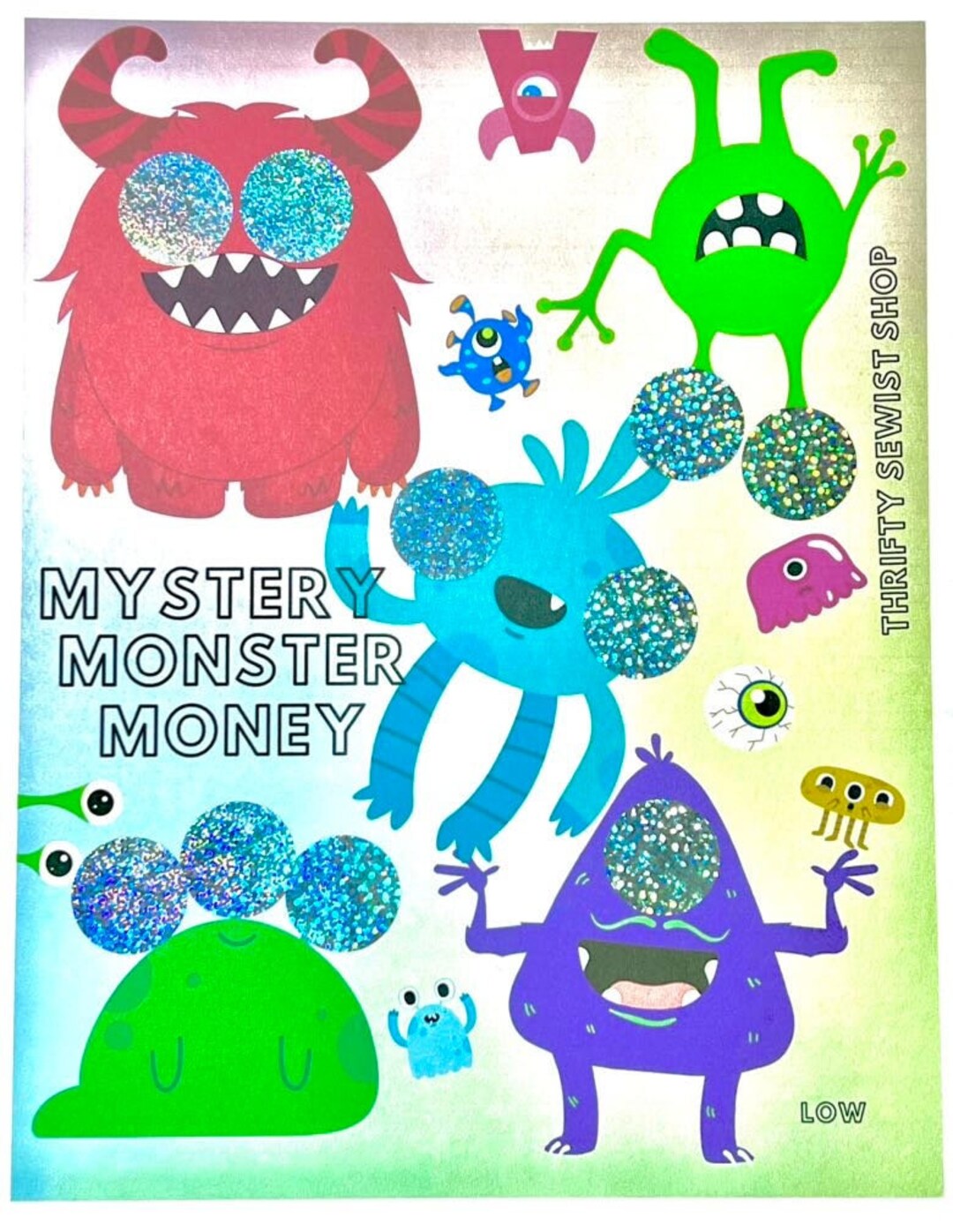 Mystery Monster Money 8.5" X 11" Scratch off Savings Challenge - Etsy