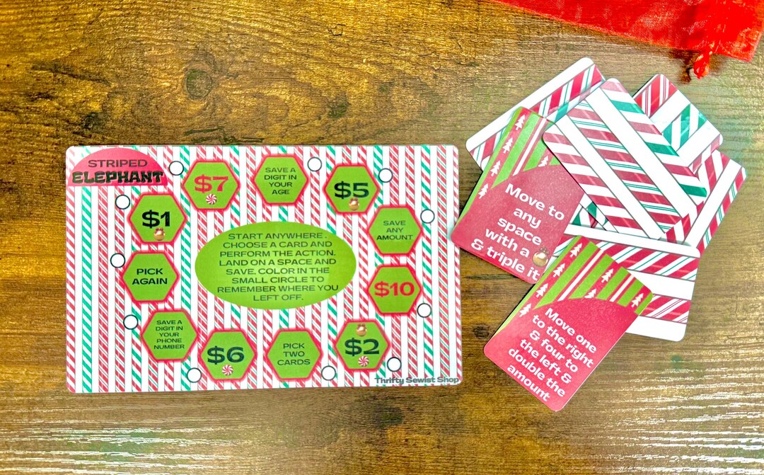 Striped Elephant Laminated Savings Challenge Game - Etsy