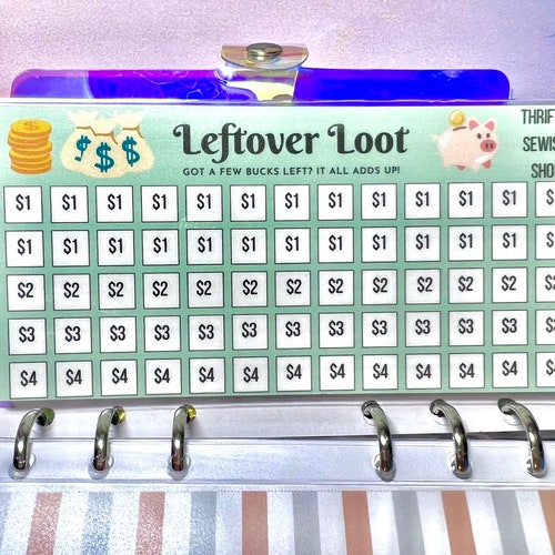 Leftover Loot A6 Laminated Savings Challenge - Etsy