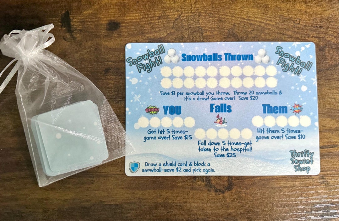 Snowball Fight! Laminated Savings Challenge Game - Etsy