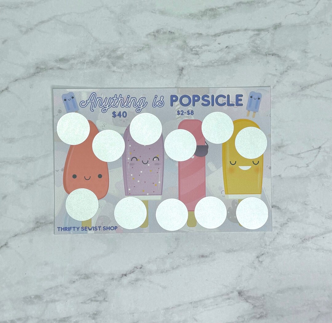 Anything is Popsicle Scratch off Savings Challenge - Etsy