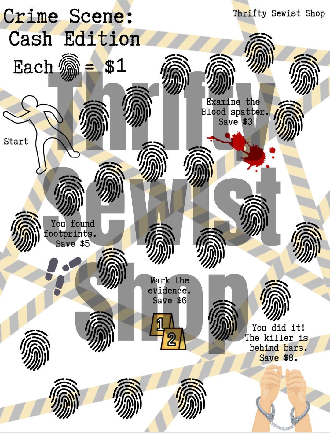 Crime Scene Savings Challenge Game-8.5" X 11" Digital Download - Etsy
