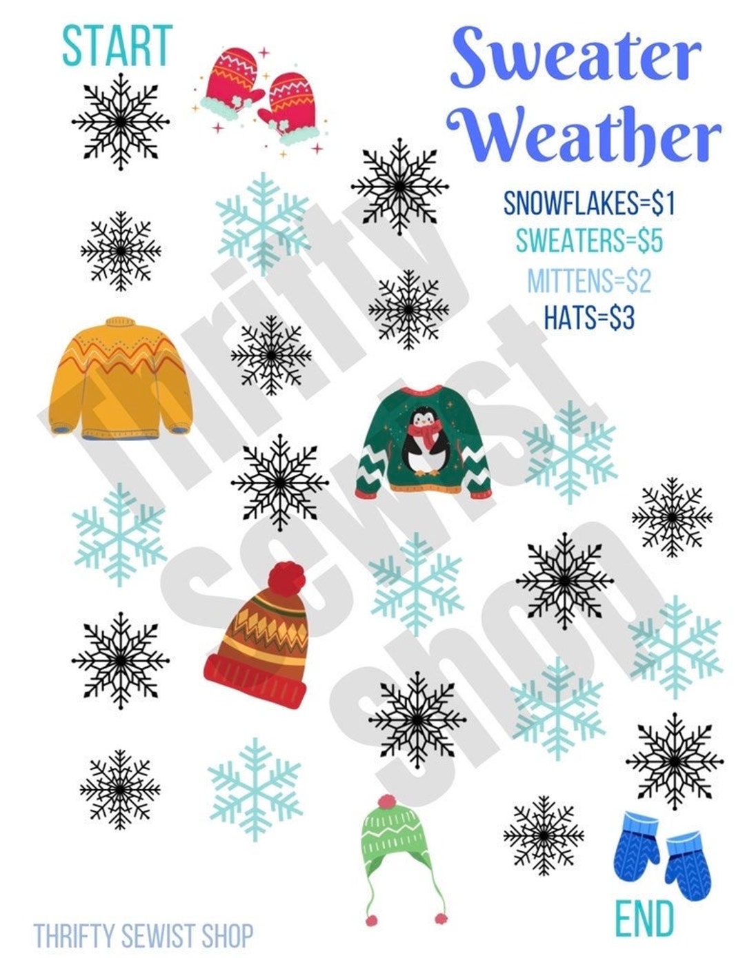 Sweater Weather Savings Challenge-8.5" X 11" Digital Download - Etsy