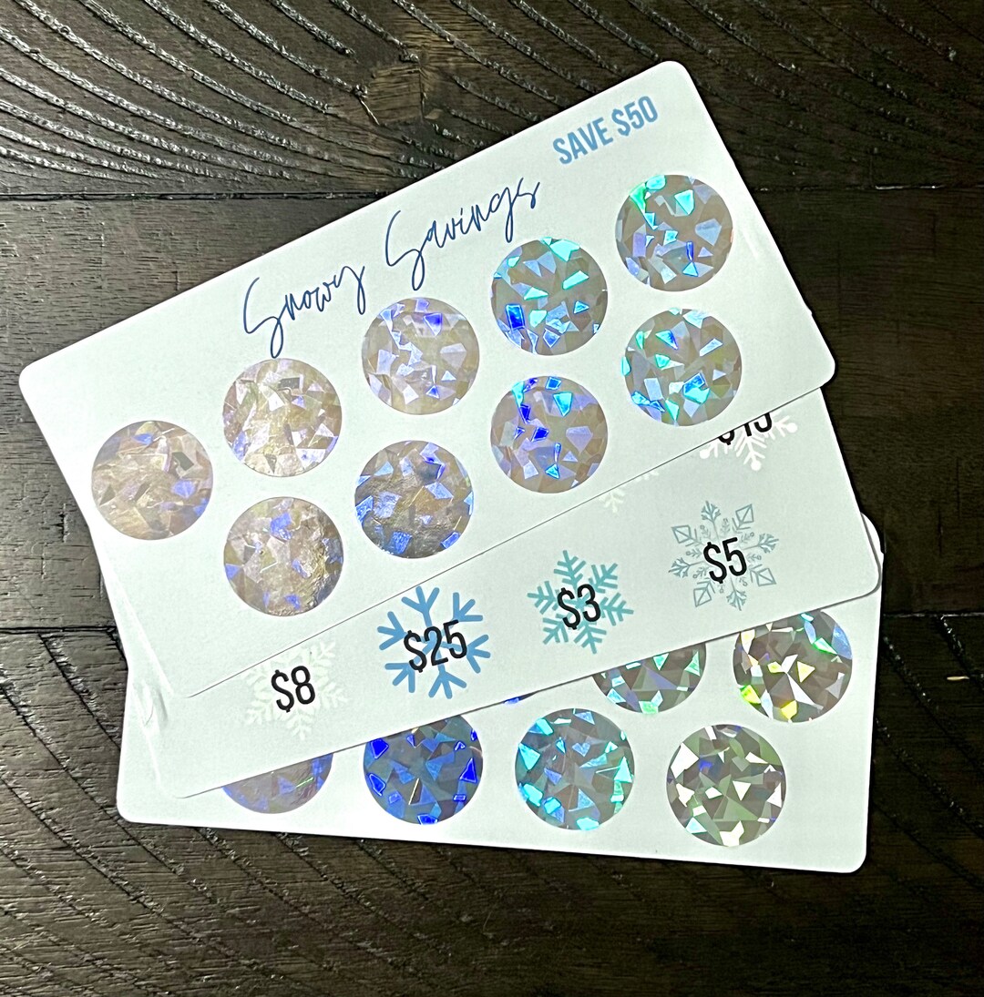 Snowy Savings A6 Scratch off Savings Challenge - Etsy