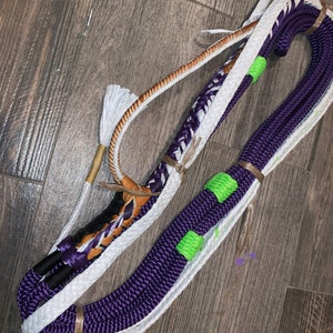 Purple & White Pro 9/7 Right Hand 3/4 X 3/4 Ept Bull Ropes Bull Riding ...
