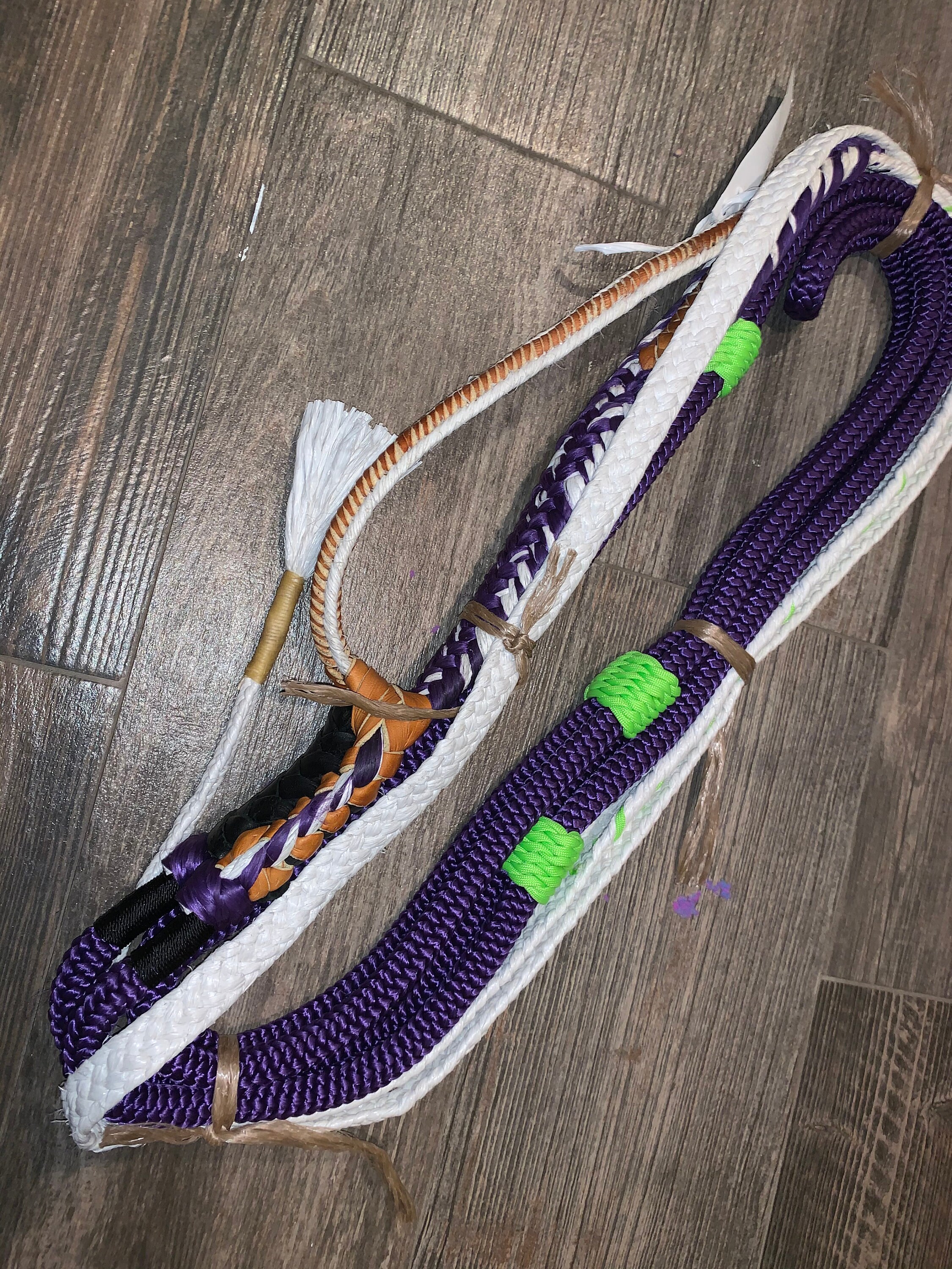 Purple & White Pro 9/7 Right Hand 3/4 X 3/4 Ept Bull Ropes Bull Riding ...