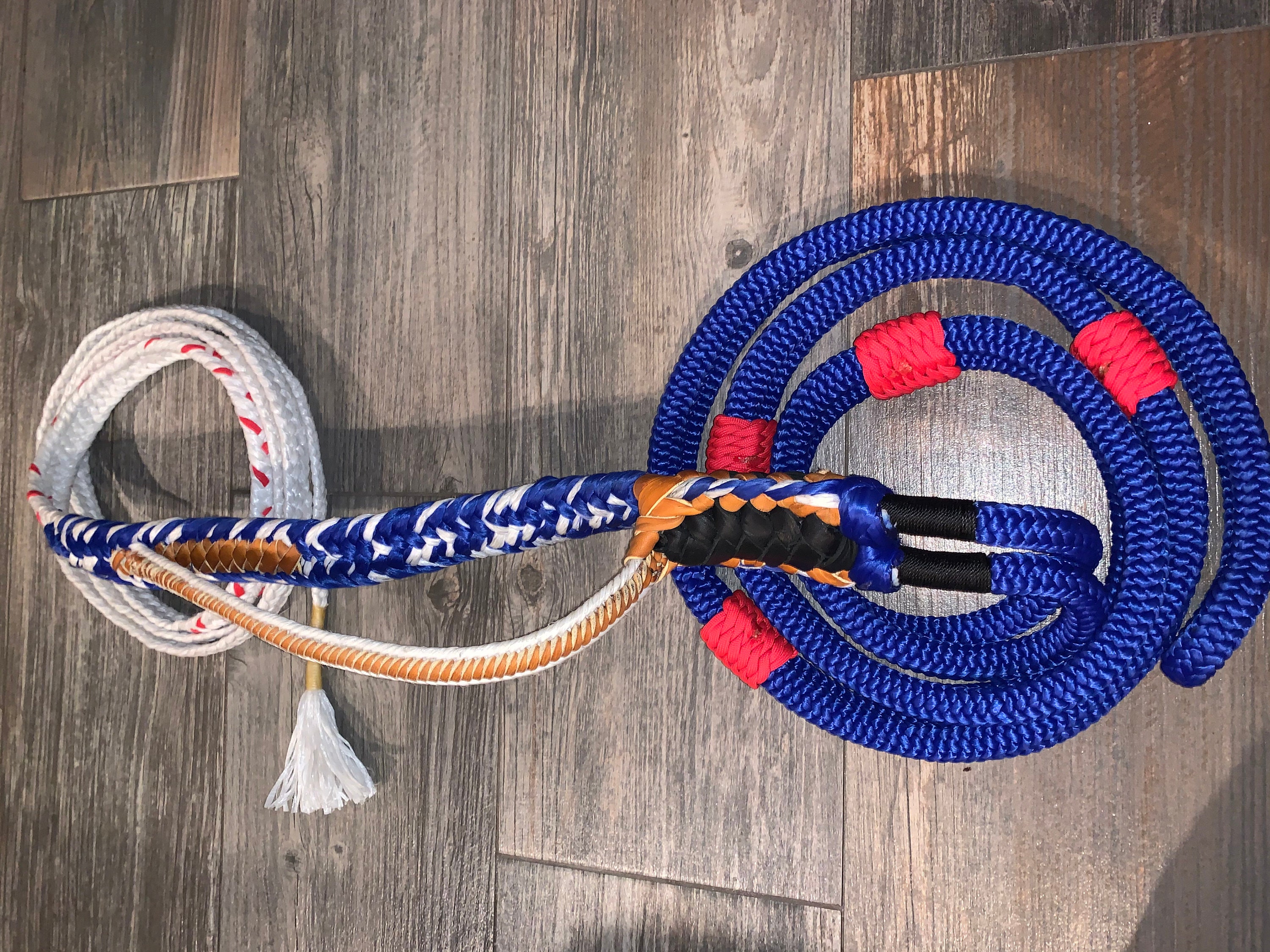The Patriot Rope EPT Signature Blue on White Poly Pro 9/7 RH Soft 3/4 X ...