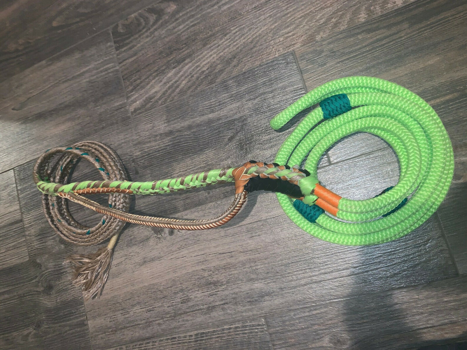 Bull Rope Green Custom PRO 9/7 Left Hand EPT Bull Ropes Bull Riding ...