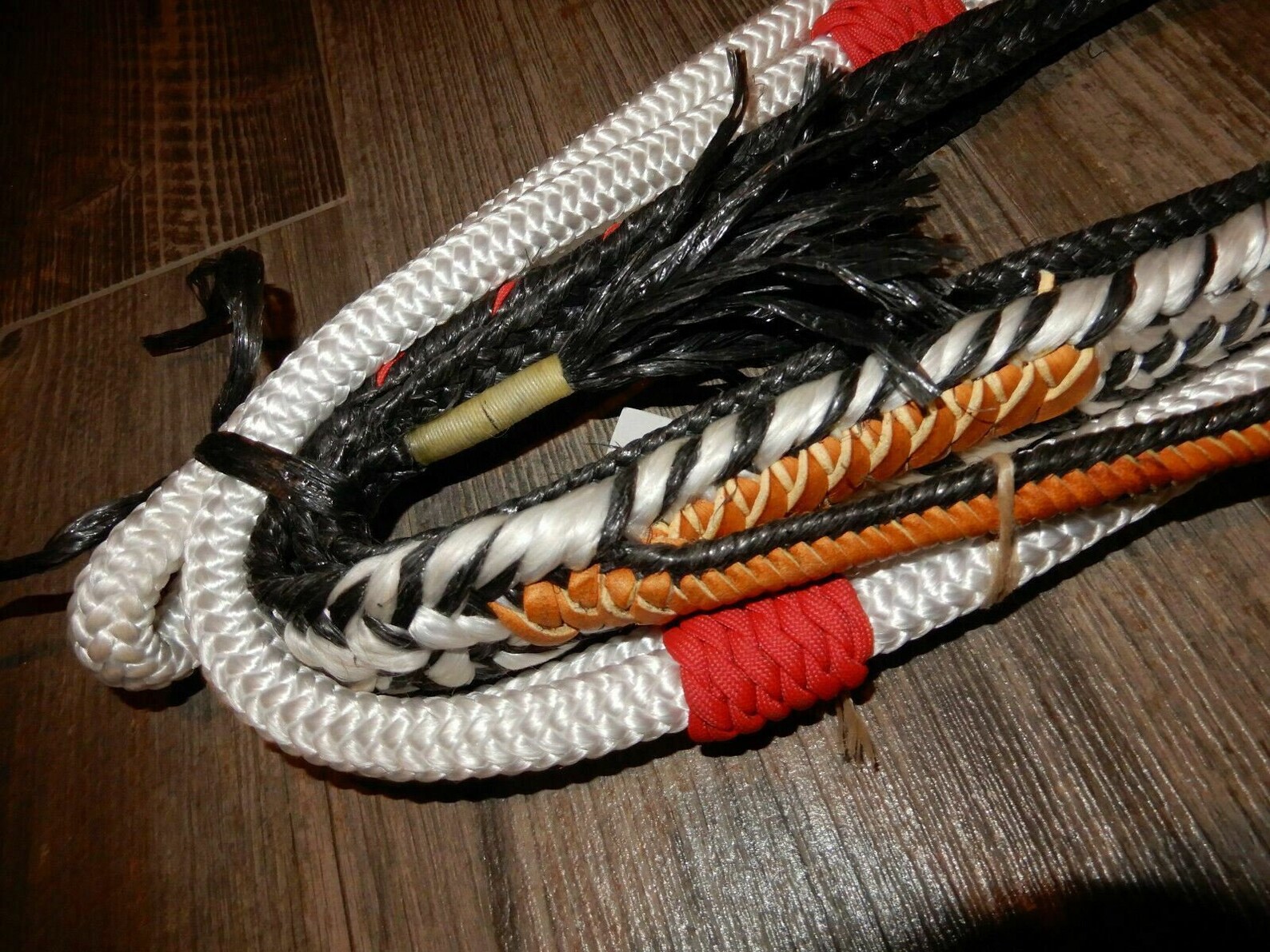 Bull Rope White & Black Pbr Pro 9/7 Left Hand Ept Bull Ropes Bull Rodeo ...