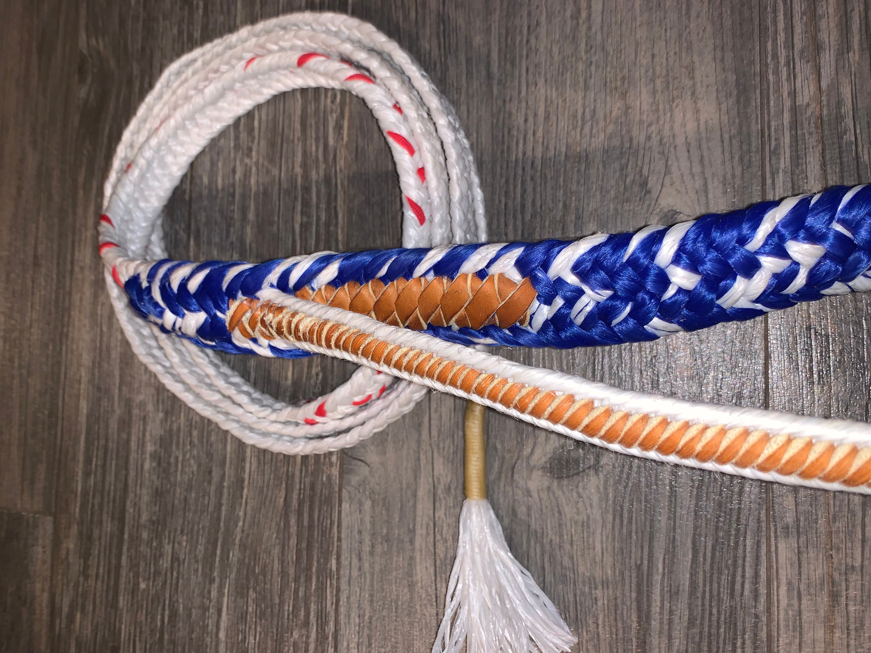 The Patriot Rope EPT Signature Blue on White Poly Pro 9/7 RH Soft 3/4 X ...