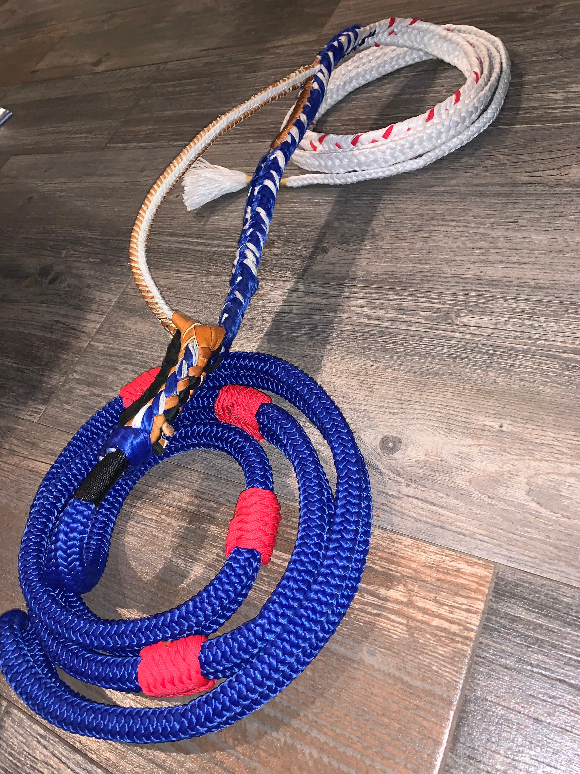 The Patriot Rope EPT Signature Blue on White Poly Pro 9/7 RH Soft 3/4 X ...