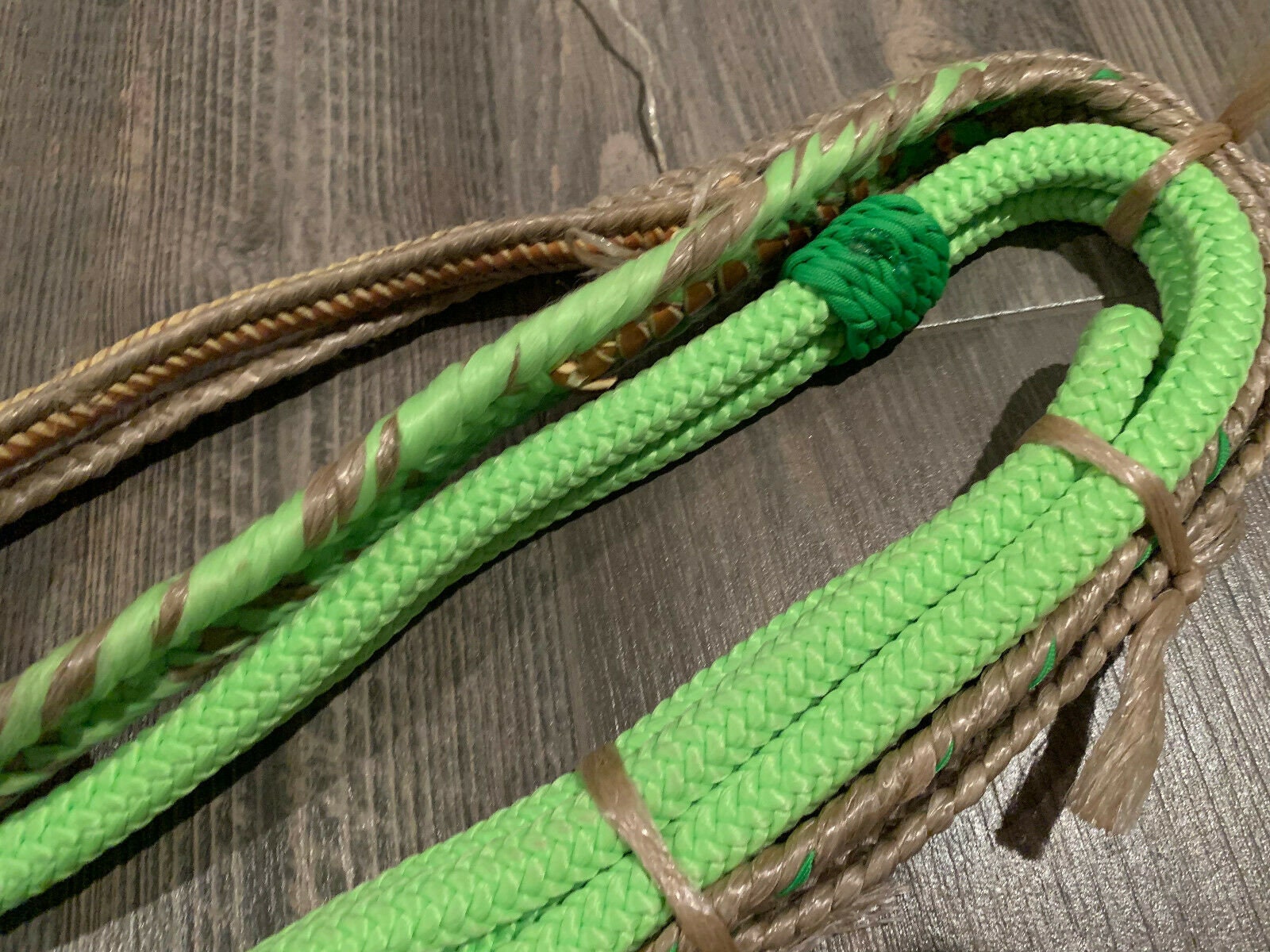 Bull Rope Green Custom JR Pro 9/7 RH Ept Bull Rope bull Riding Rodeo ...