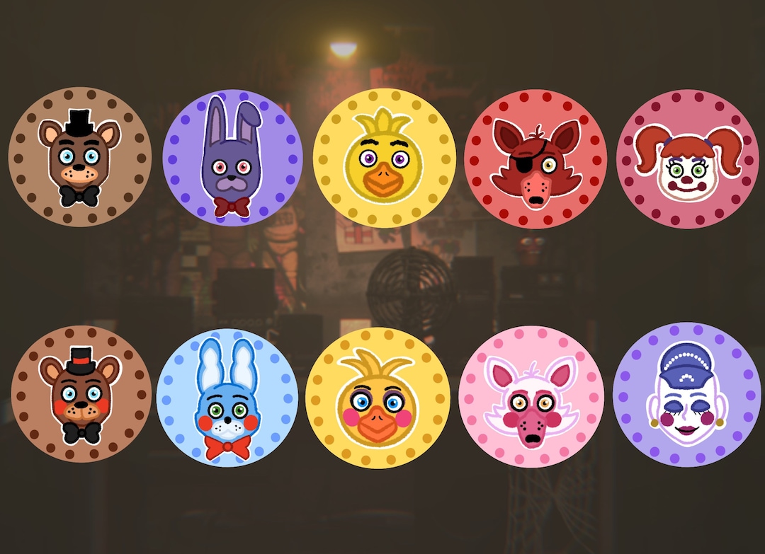 Five Nights at Freddys 1.25 Inch Pinback Buttons, FNAF Buttons, Gifts ...