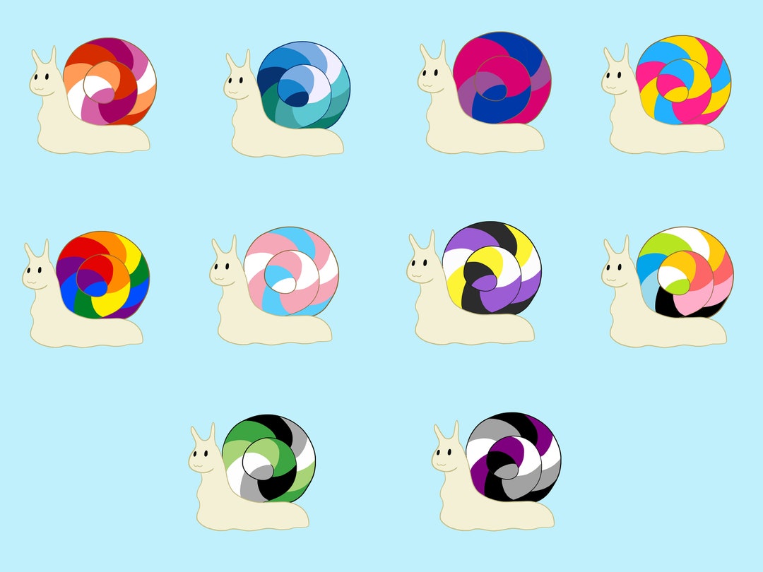 LGBT Pride Snails Acrylic Pins Queer Gay Lesbian Trans MLM Bisexual ...