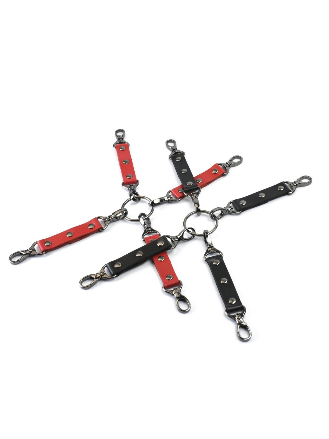 Bondage Hog Tie Connector, Premium BDSM Leather 4 Point Hog Tie, 4 Way ...