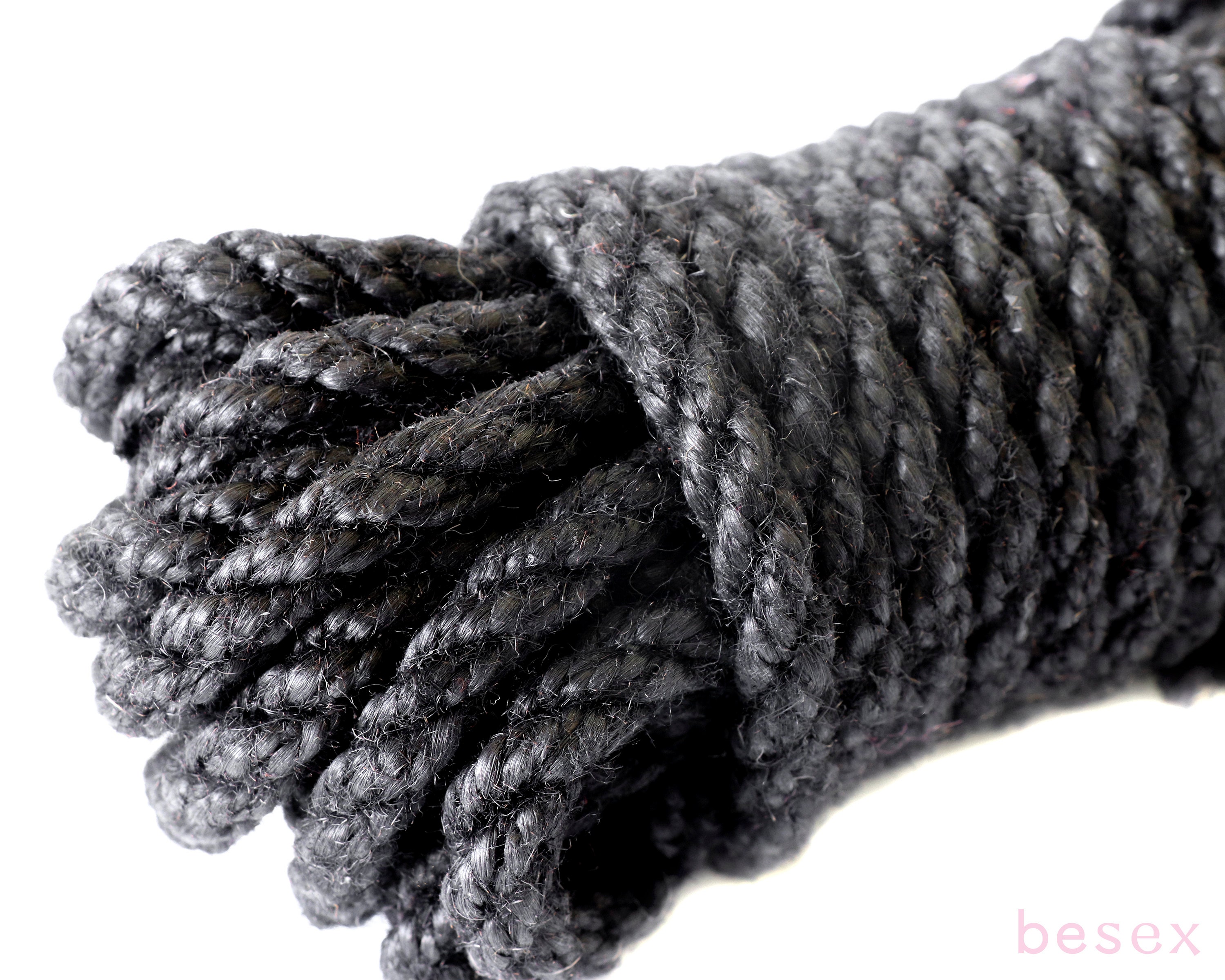 Black Jute Rope, Shibari Rope, BDSM Bondage Rope, Jute Bondage Rope ...