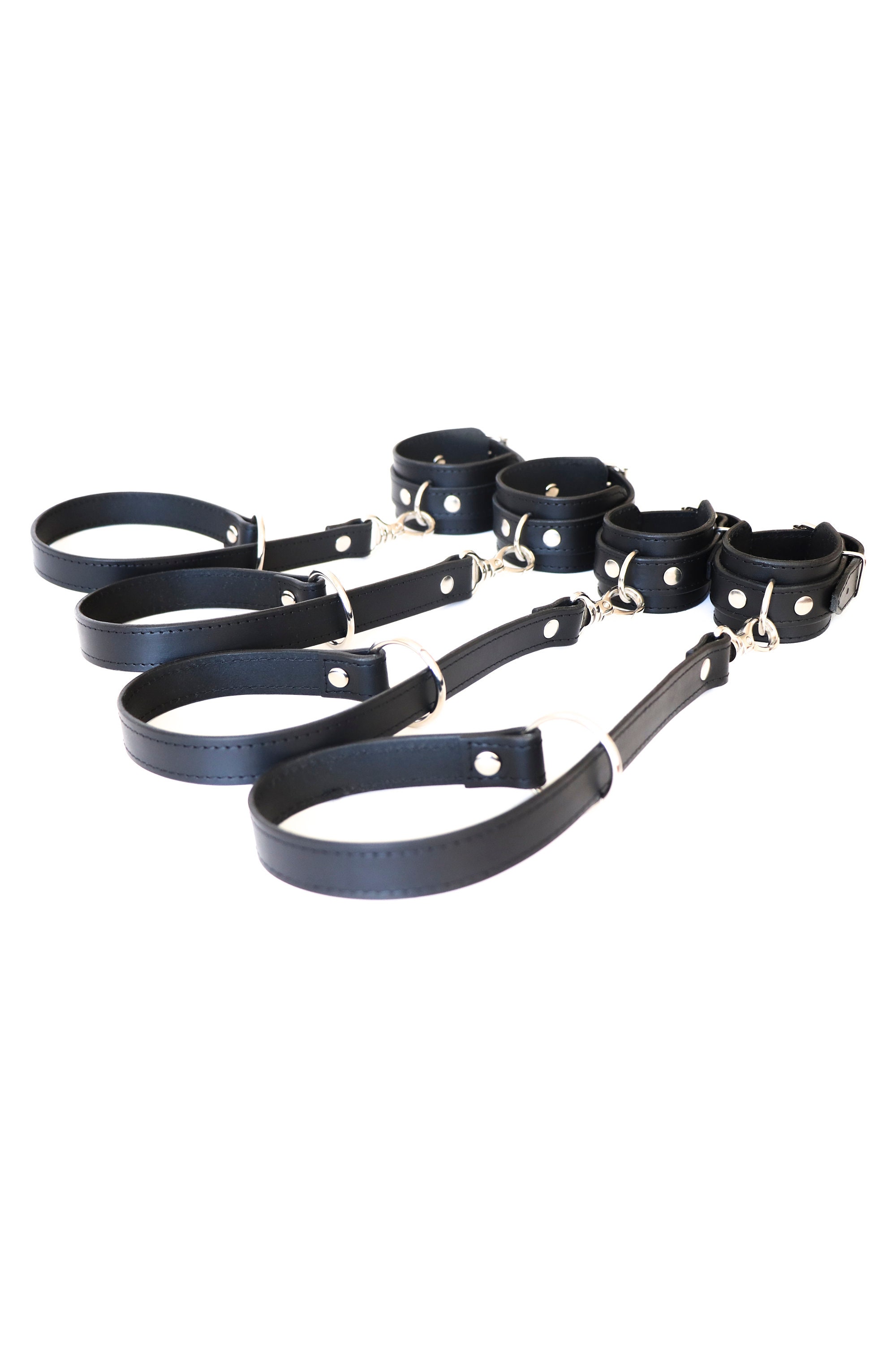 BDSM Straps Bdsm-gear Black Leather Bed Straps Bedpost - Etsy