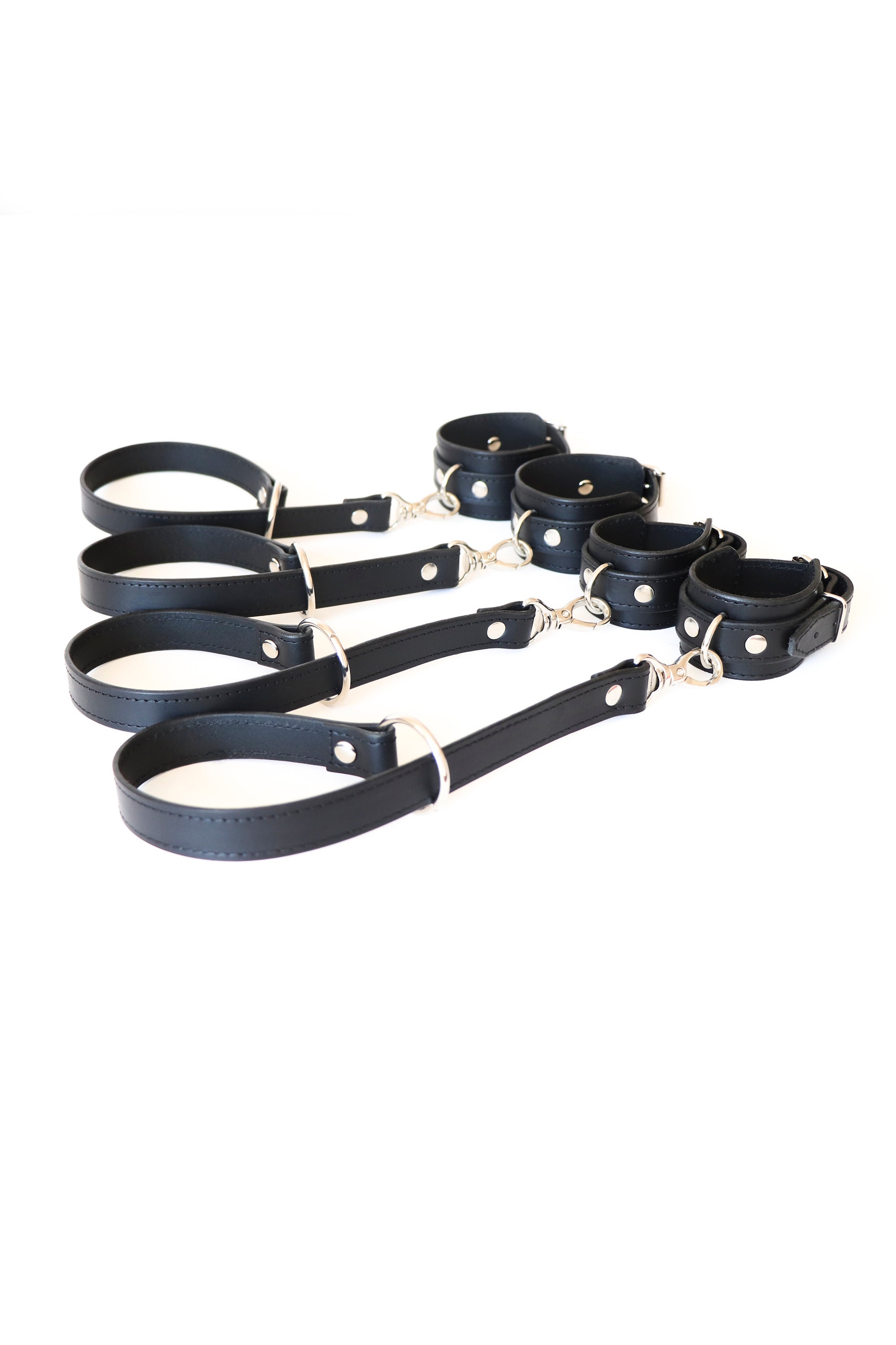 BDSM Straps Bdsm-gear Black Leather Bed Straps Bedpost - Etsy
