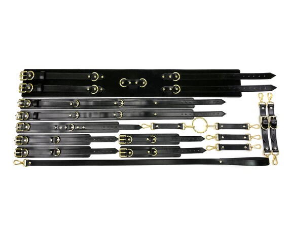 Bondage Premium Restraints Set Leather Bondage Set Bondage - Etsy
