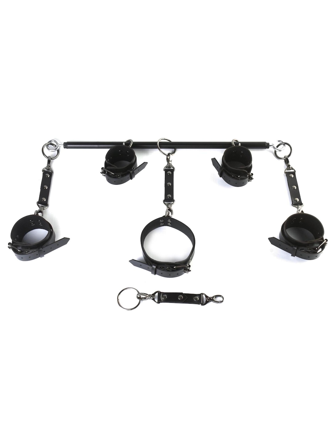 Spreader Bar With Leather Cuffs Hooks and Collar, Bondage Spreader Bar ...