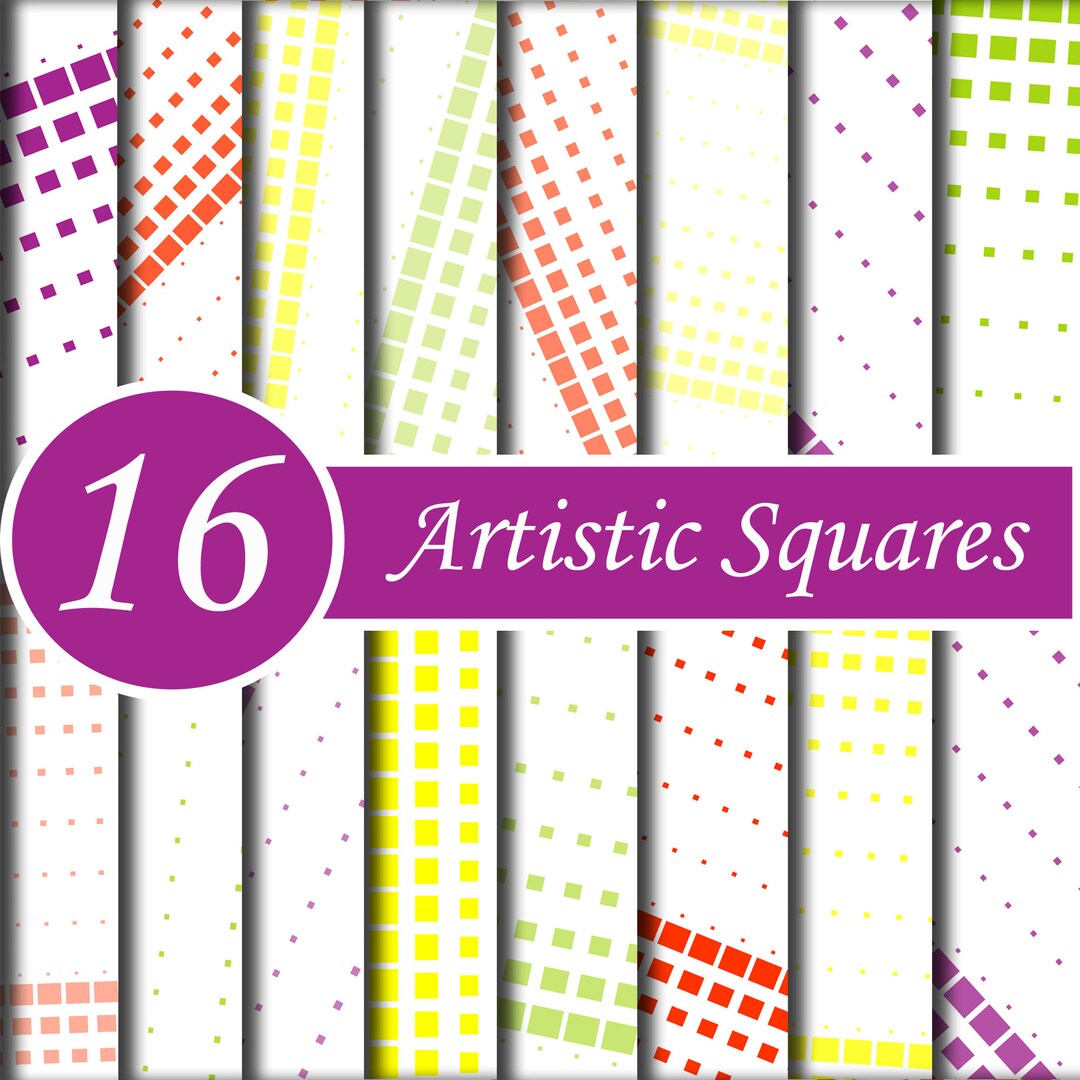 Artistic Squares Pattern Art-wallpaper-birthday Paper-digital - Etsy