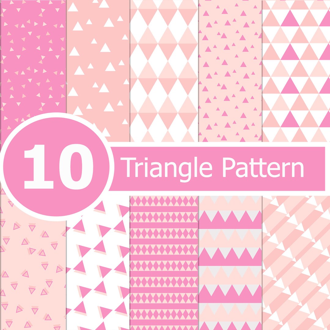 Pink Triangle Pattern Art-wallpaper-birthday Paper-digital Paper ...