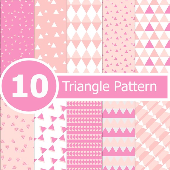 Pink Triangle Pattern Art-Wallpaper-Birthday Paper-Digital | Etsy