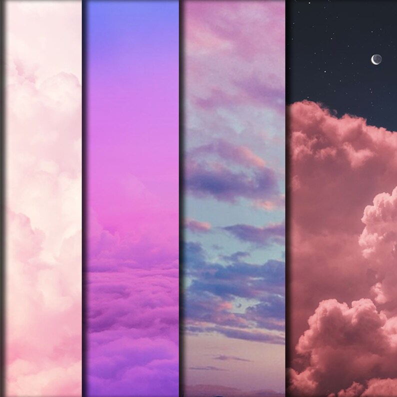 Purple Clouds Textures Paper-purple Clouds Wallpaper-floor - Etsy