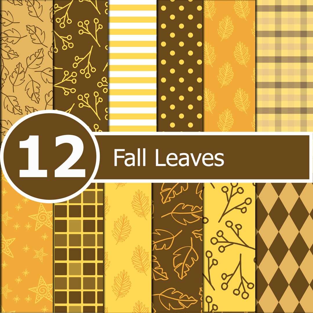 Brown Fall Leaves Digital Paper, Scrapbook Papers, Wallpaper ...