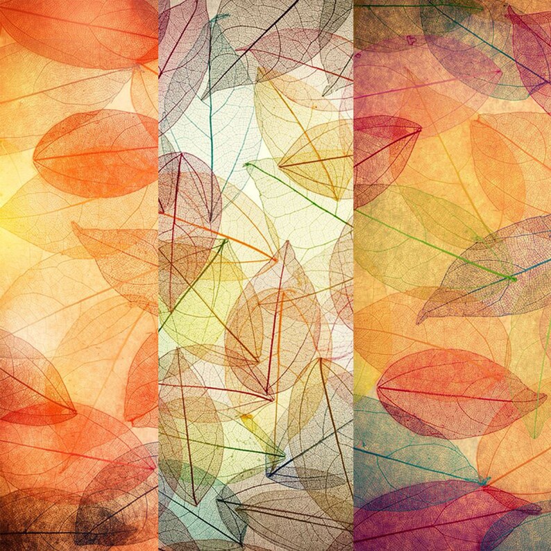 Leaves Textures paper-Nature digital | Etsy