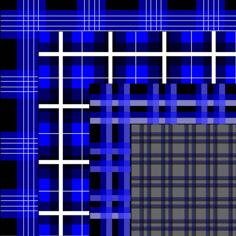 Blue Plaid Textures Paper-fabric Paper-scrapbooking Craft Supplies ...