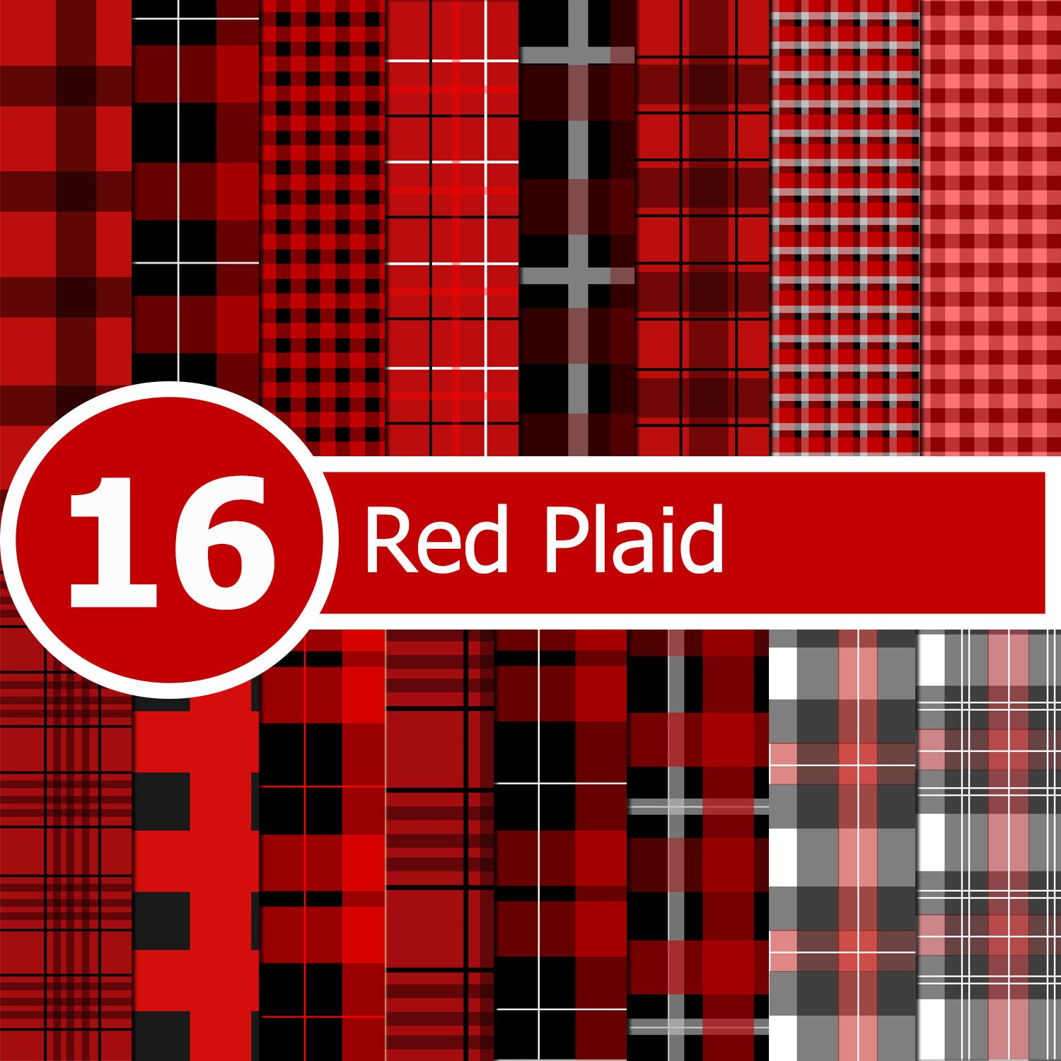 Red Plaid Textures Paper-fabric Paper-scrapbooking Craft Supplies ...