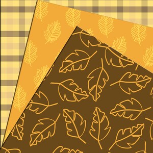 Brown Fall Leaves Digital Paper, Scrapbook Papers, Wallpaper ...