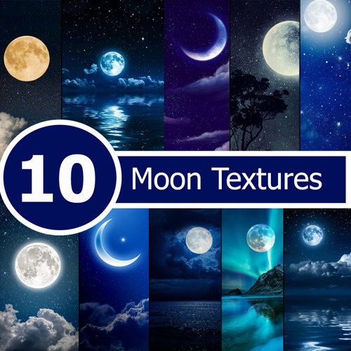 Moon Textures Paper-moon Wallpaper-galaxy Paper-scrapbooking - Etsy