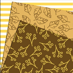 Brown Fall Leaves Digital Paper, Scrapbook Papers, Wallpaper ...