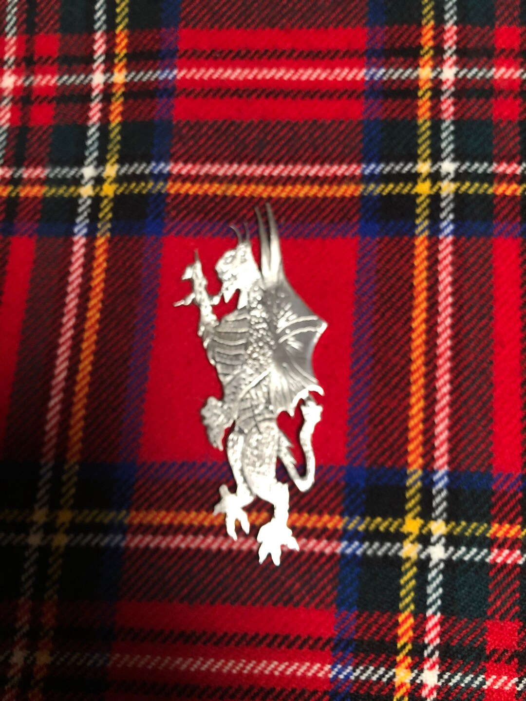 Welsh Rampant Dragon Kilt Pin in Sterling Silver - Etsy