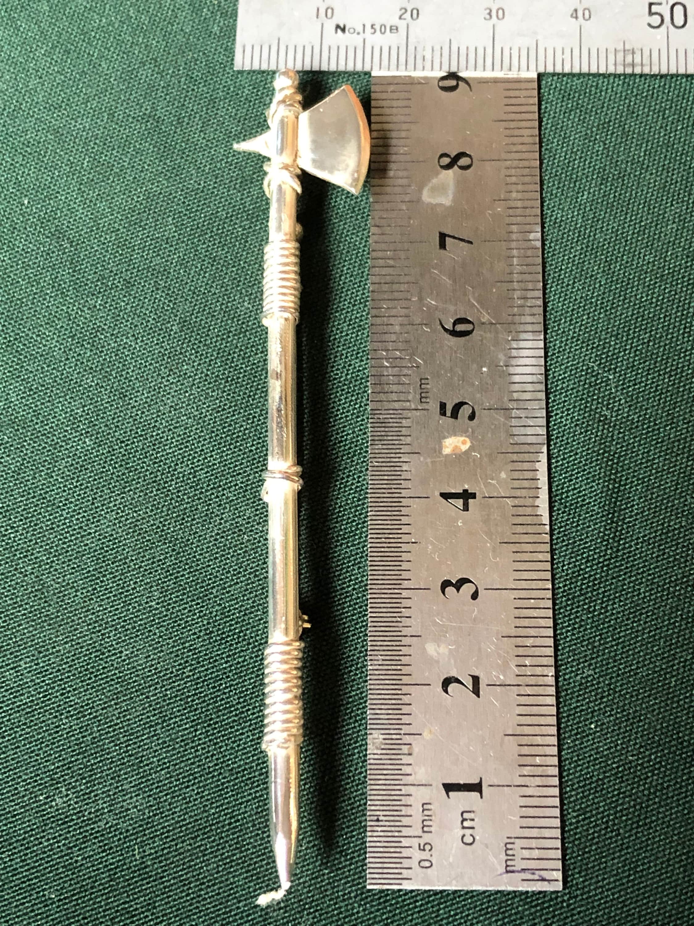 Sterling Silver Battle Axe Kilt Pin - Etsy