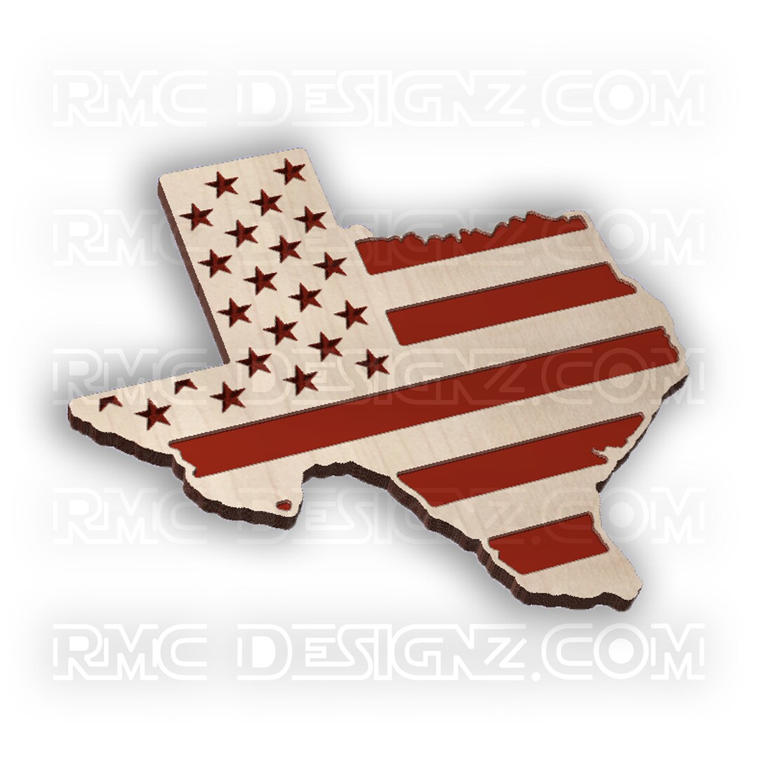 US Flag (texas Shape) - SVG File for CNC, Laser, Vinyl Machines, and ...