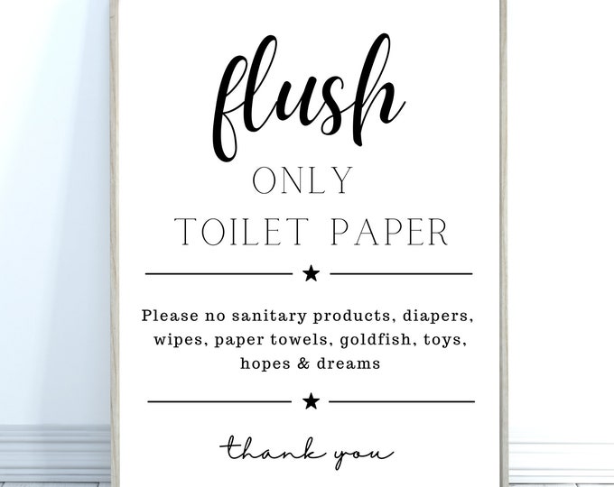 Toilet Paper Only Sign Septic System Sign Do Not Flush - Etsy