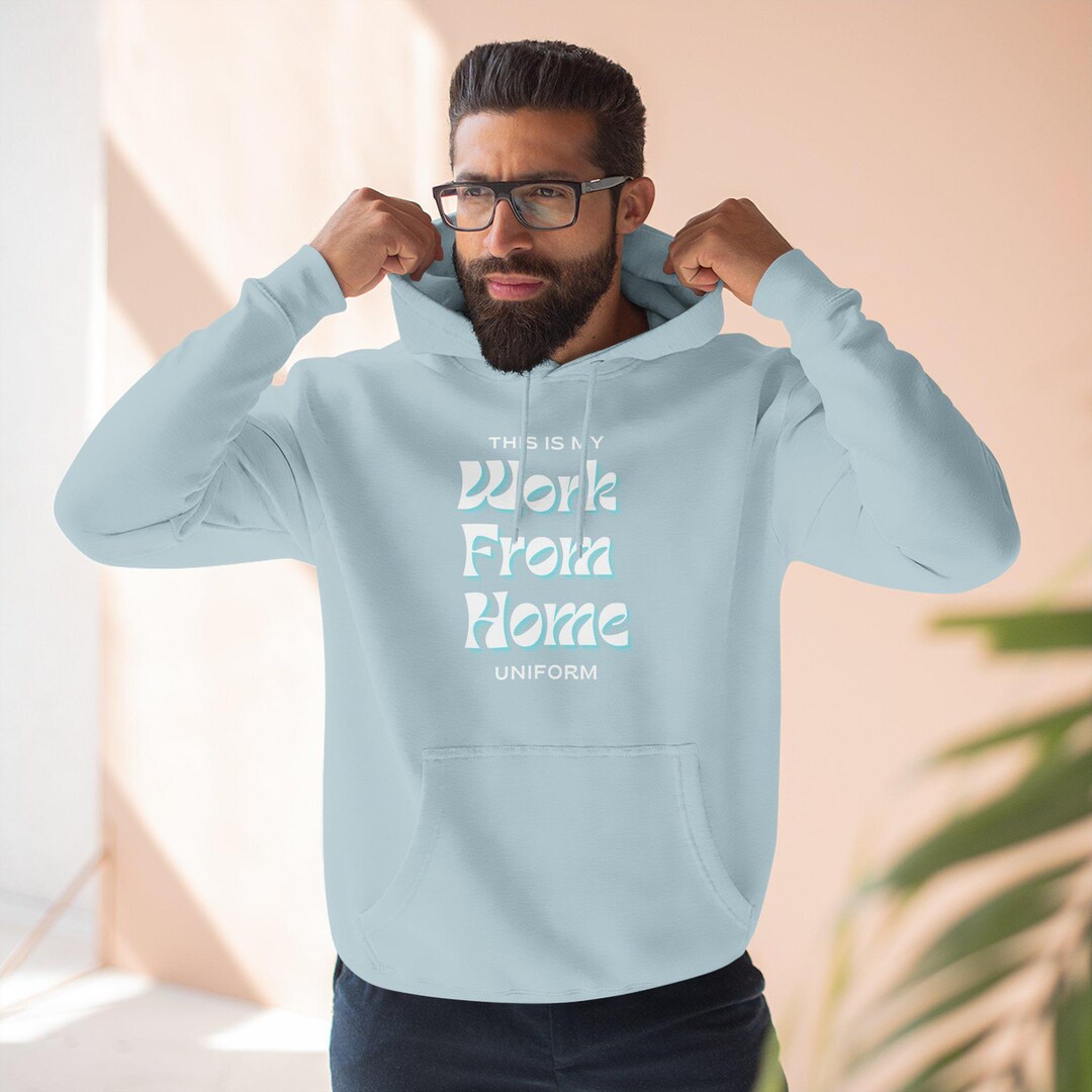 Funny Work From Home Uniform Fleece Hoodie, Co-worker Gift - Etsy