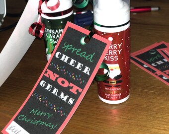 Printable/editable Spread JOY Not Germs Christmas Holidays Hand ...
