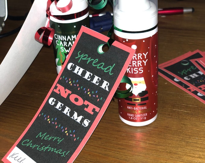 Printable/editable Spread JOY Not Germs Christmas Holidays Hand ...