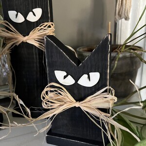 Halloween Decor. Black Cat. Rustic Black Cat Halloween Decor 3 Pc Set ...