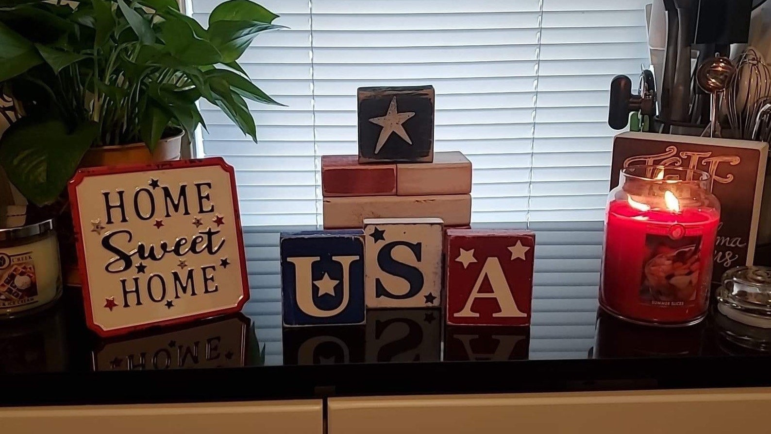 4th of July. Memorial Day. Decor. Rustic USA Blocks. Tiered Tray Decor ...