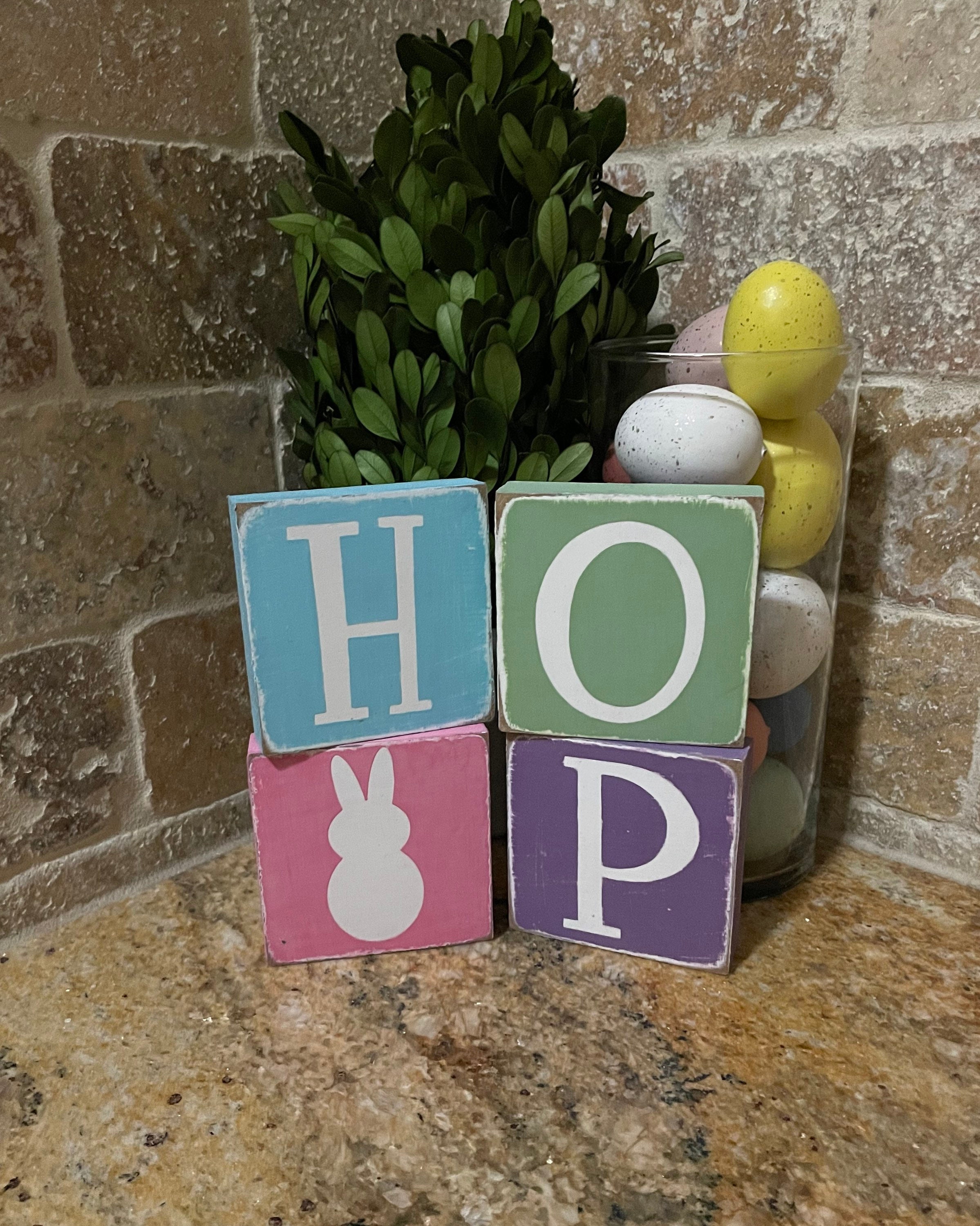 Decoración de Pascua. Decoración de conejo de Pascua HOP. - Etsy España