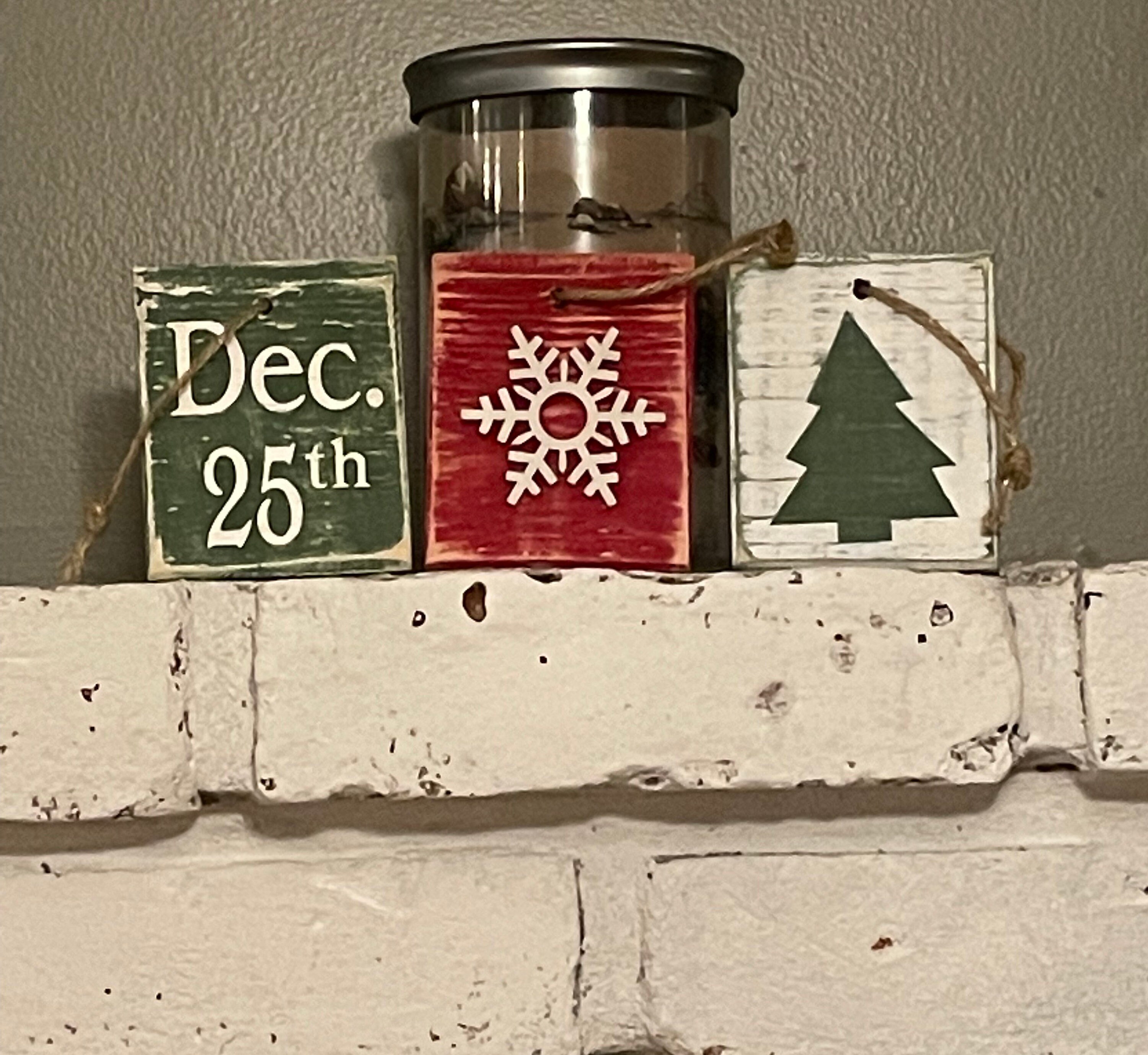 Christmas Decor. Rustic Handmade Decorative Wood Blocks. Tier | Etsy