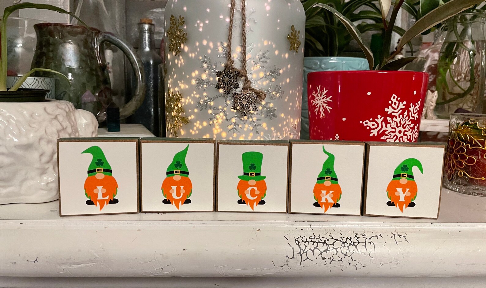 St. Patricks Day Decor. Rustic Handmade Lucky Gnome - Etsy